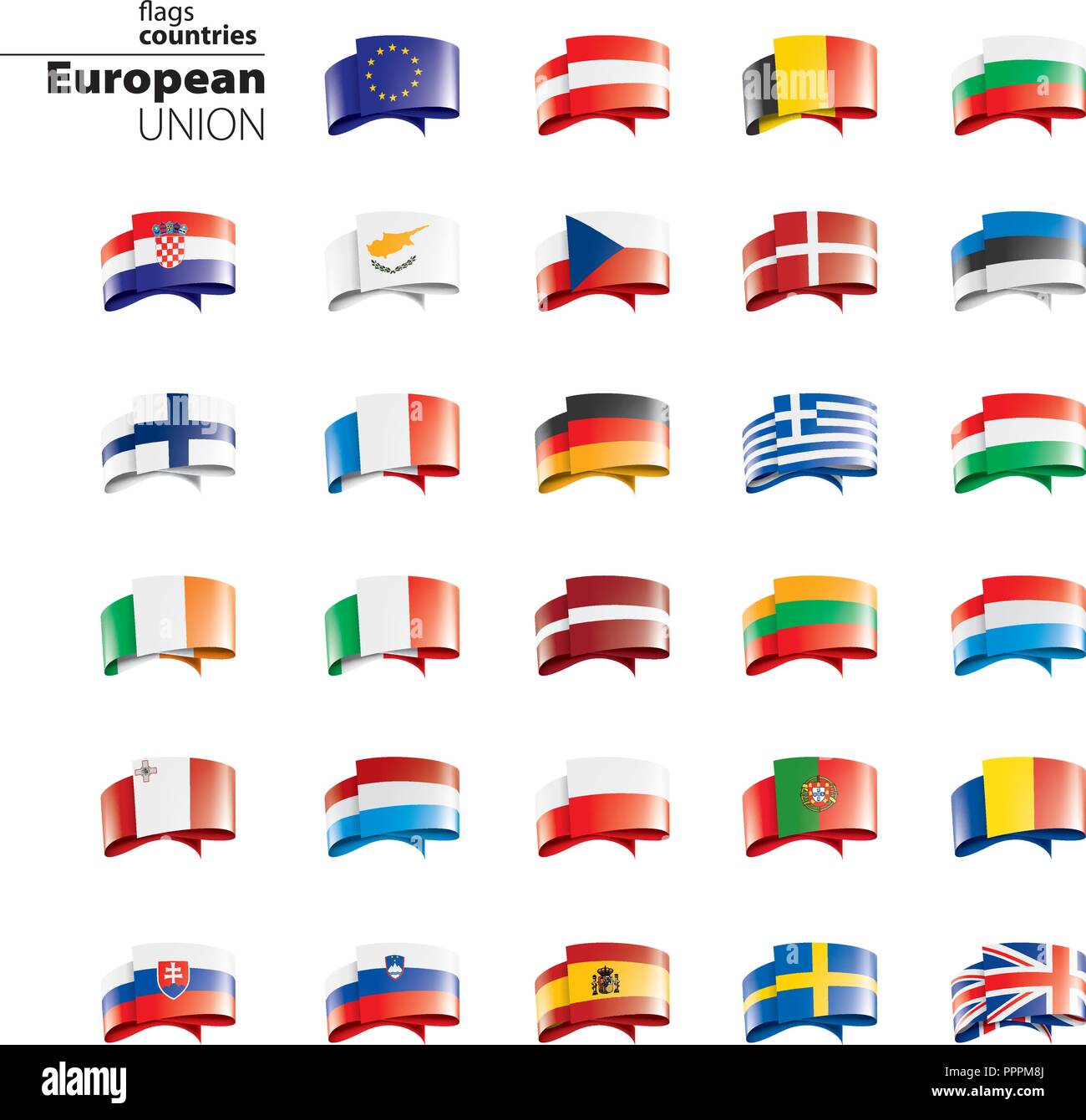 flags of the european union. Vector illustration Stock Vector Image ...
