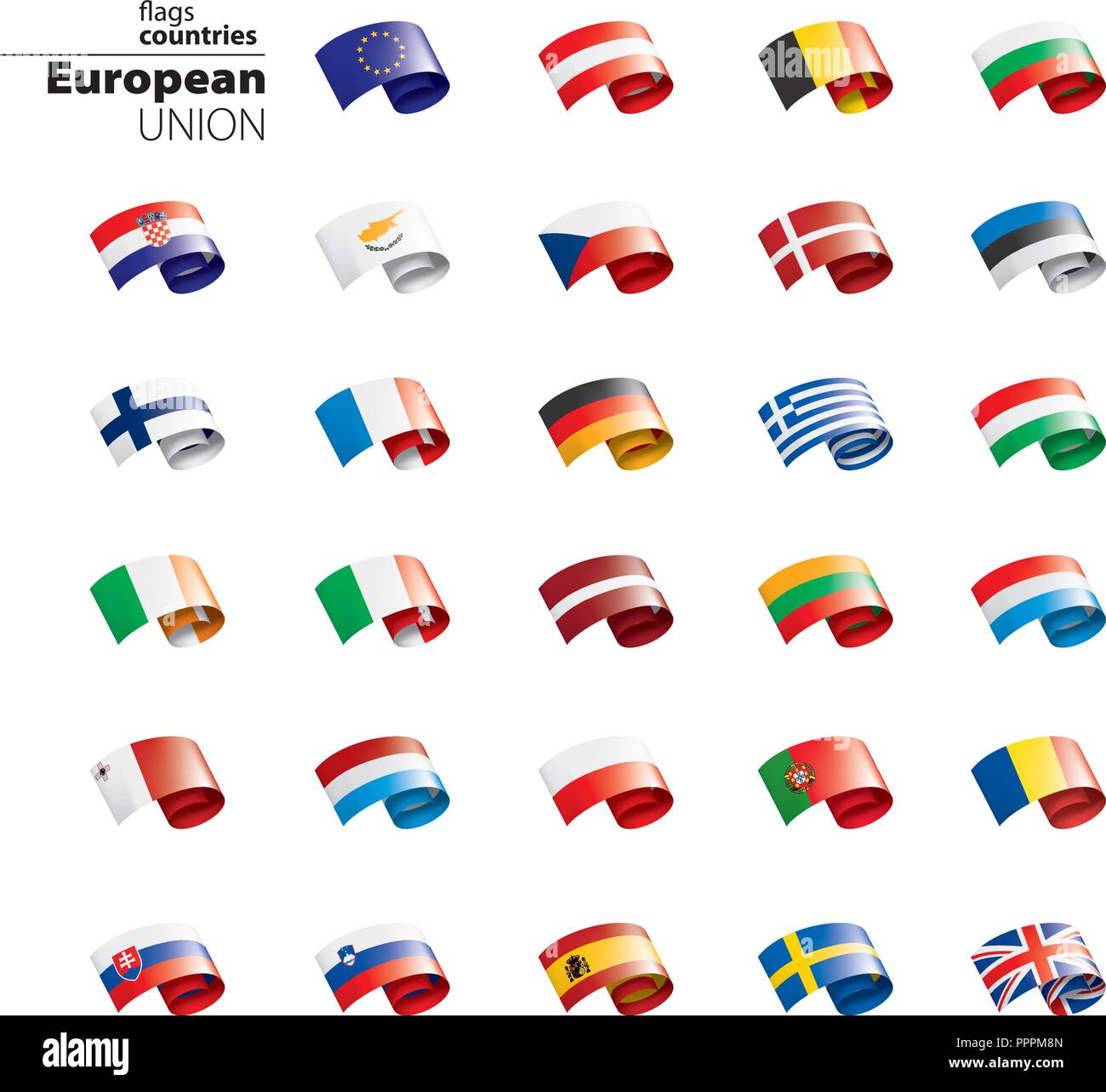 flags of the european union. Vector illustration Stock Vector Image ...