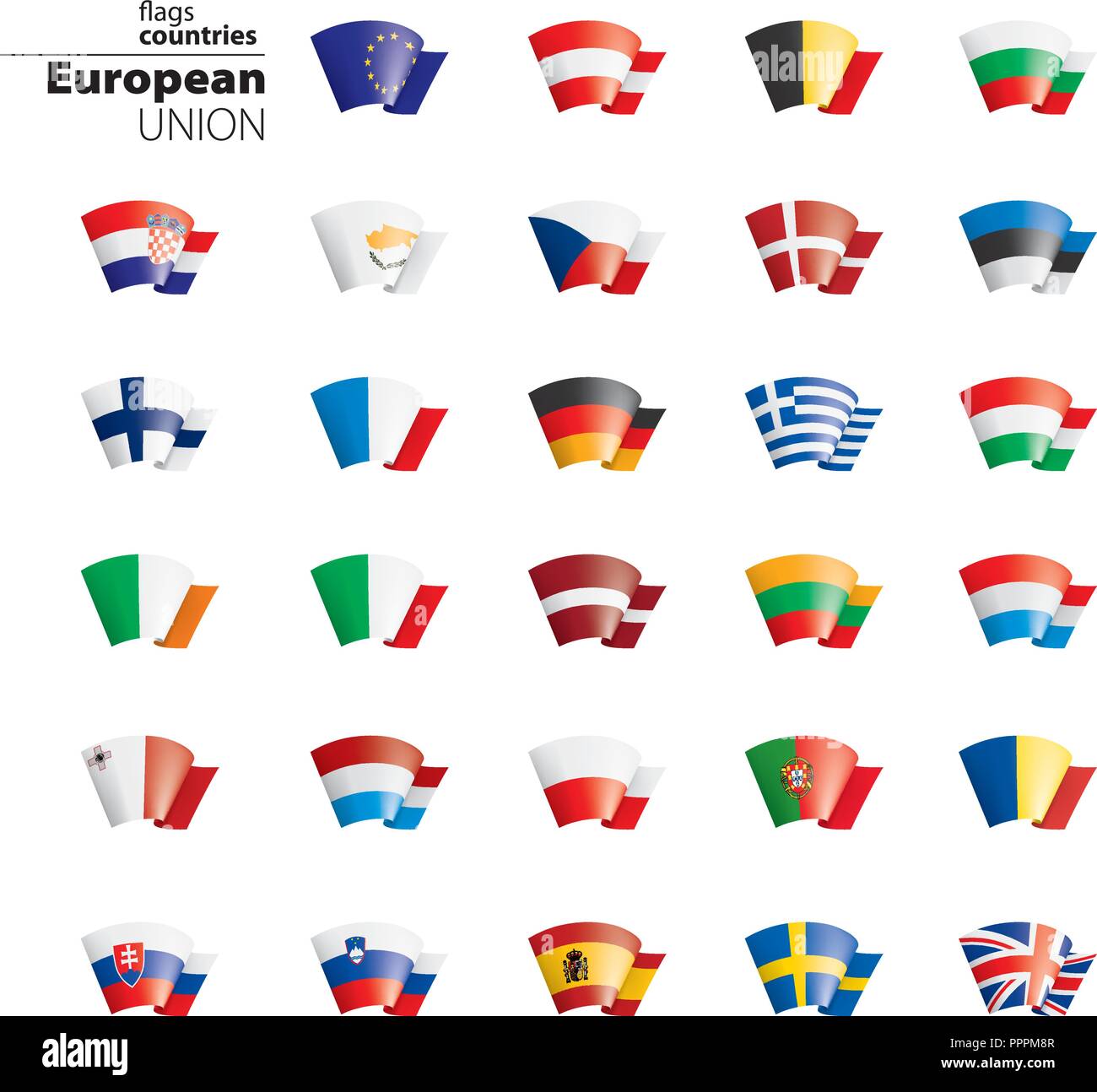 flags of the european union. Vector illustration Stock Vector Image ...