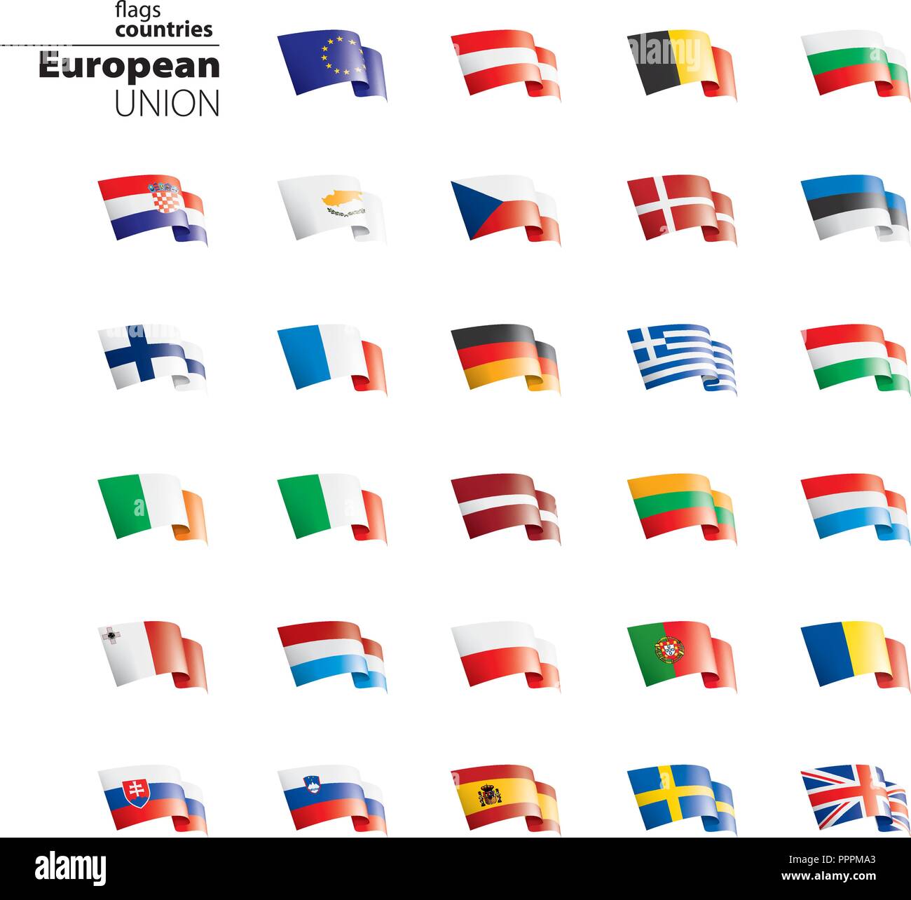 flags of the european union. Vector illustration Stock Vector Image ...