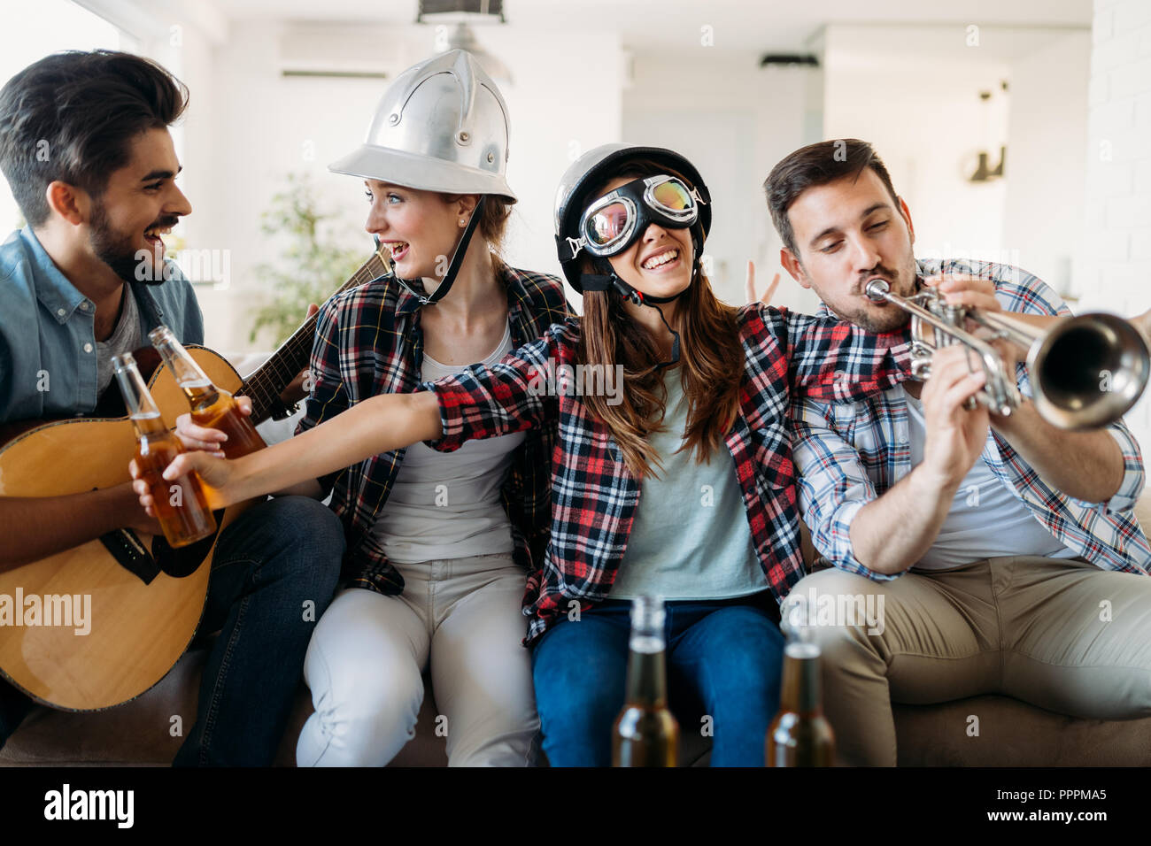 Joyful woman having fun music hi-res stock photography and images - Alamy