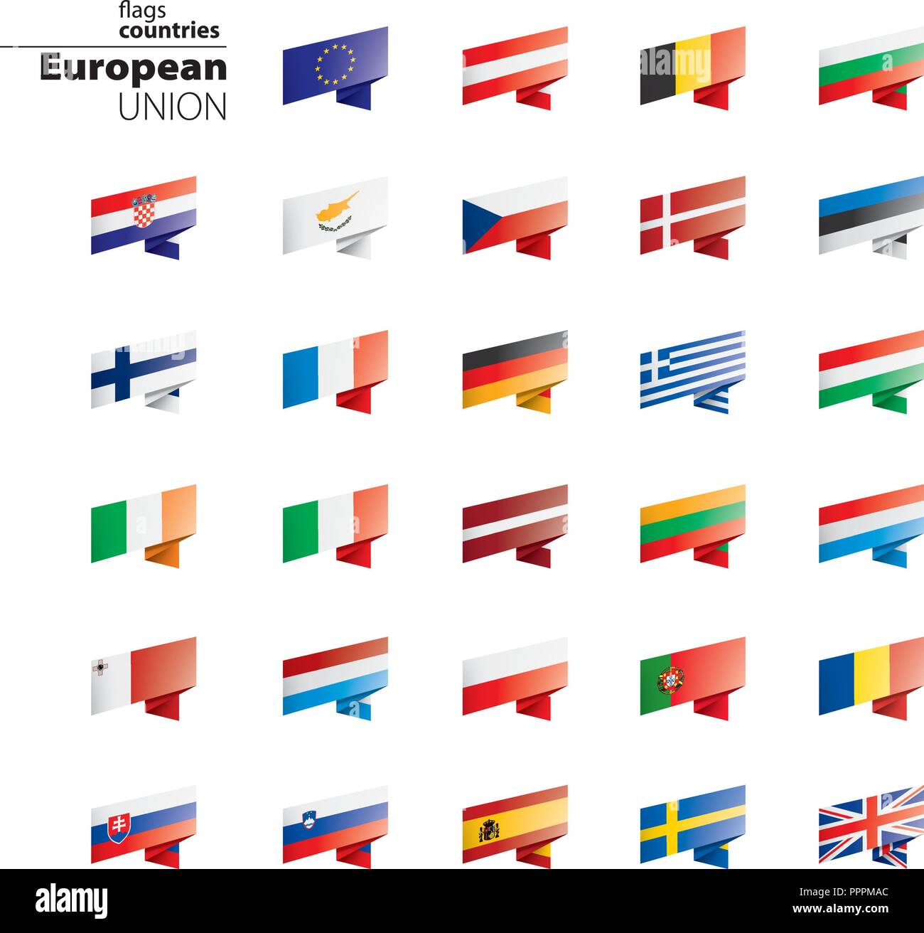 flags of the european union. Vector illustration Stock Vector Image ...