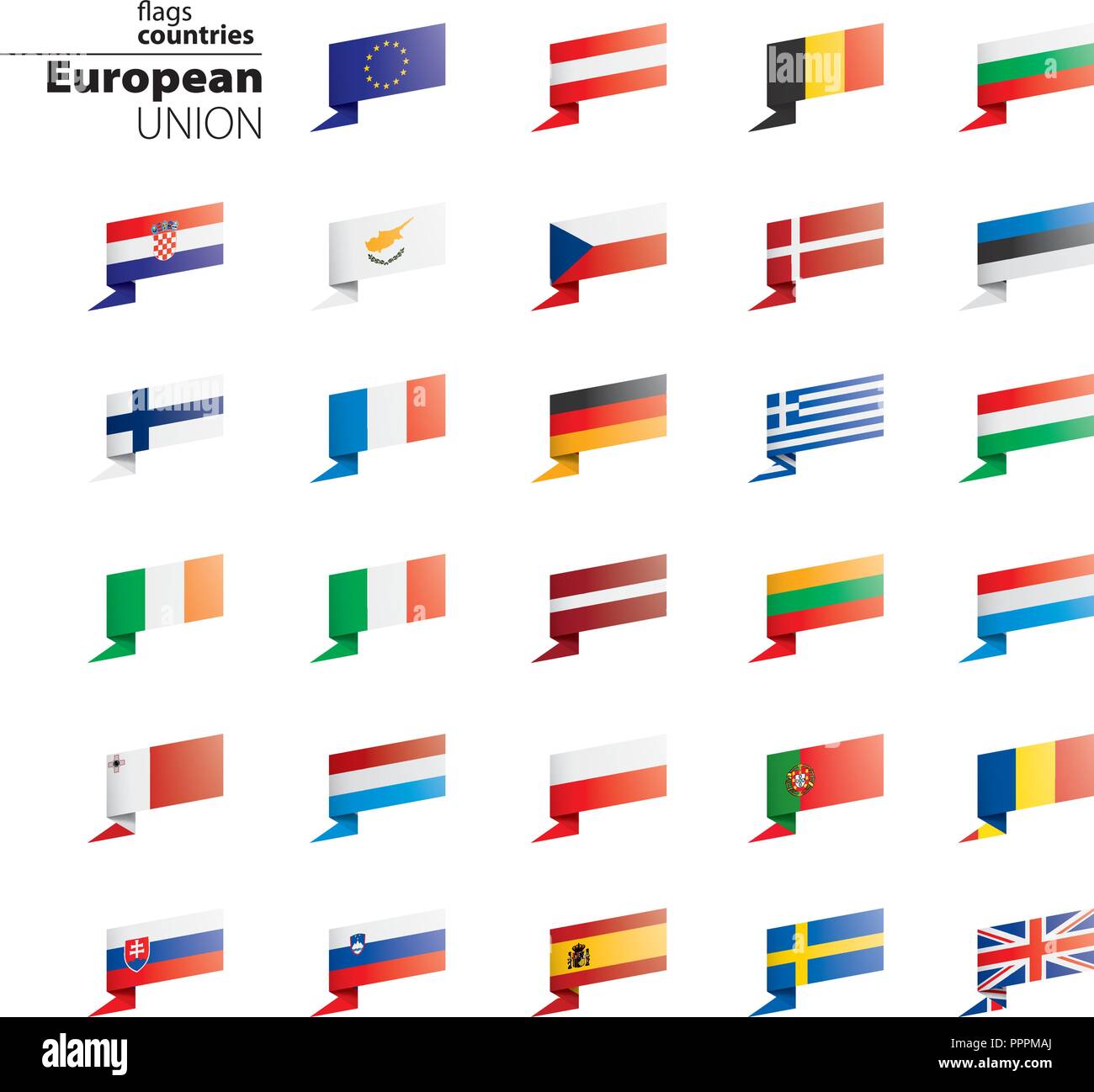 flags of the european union. Vector illustration Stock Vector Image ...