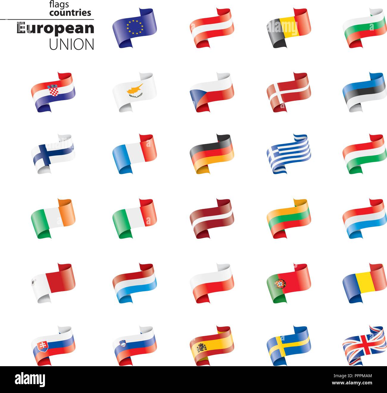 flags of the european union. Vector illustration Stock Vector Image ...