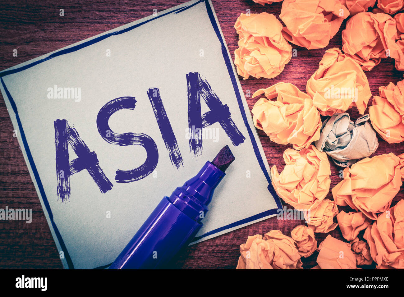 Writing note showing Asia. Business photo showcasing Largest and ...