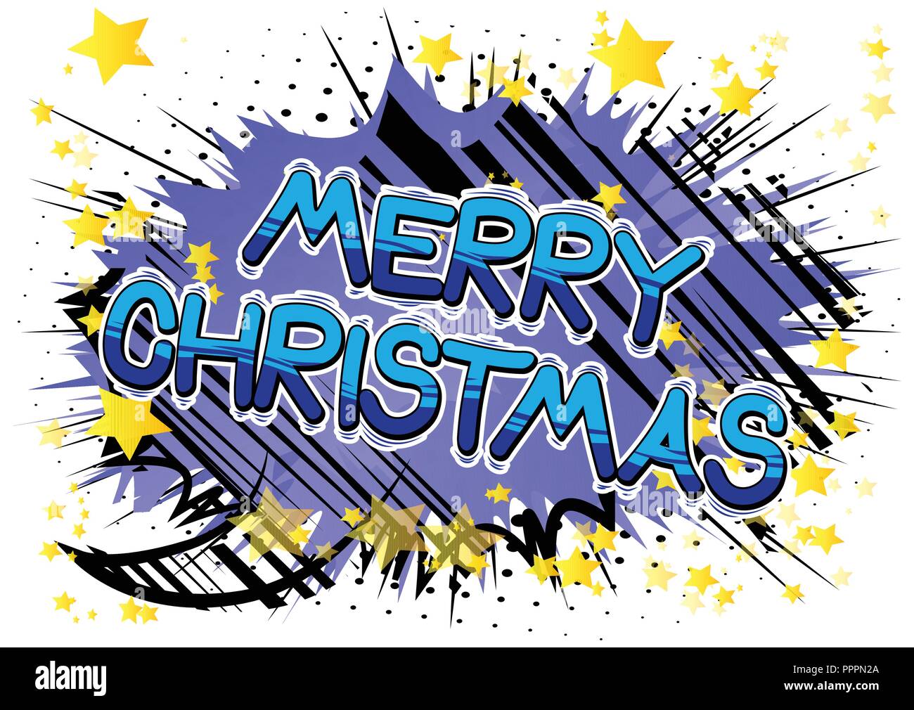Merry Christmas - Vector illustrated comic book style phrase Stock ...