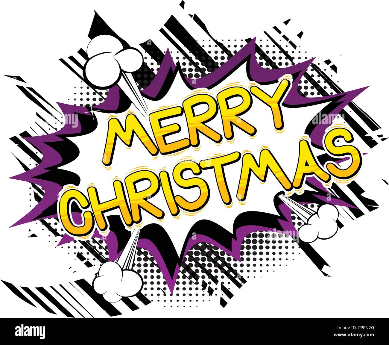 Merry christmas comic bubble text Stock Vector Images - Alamy