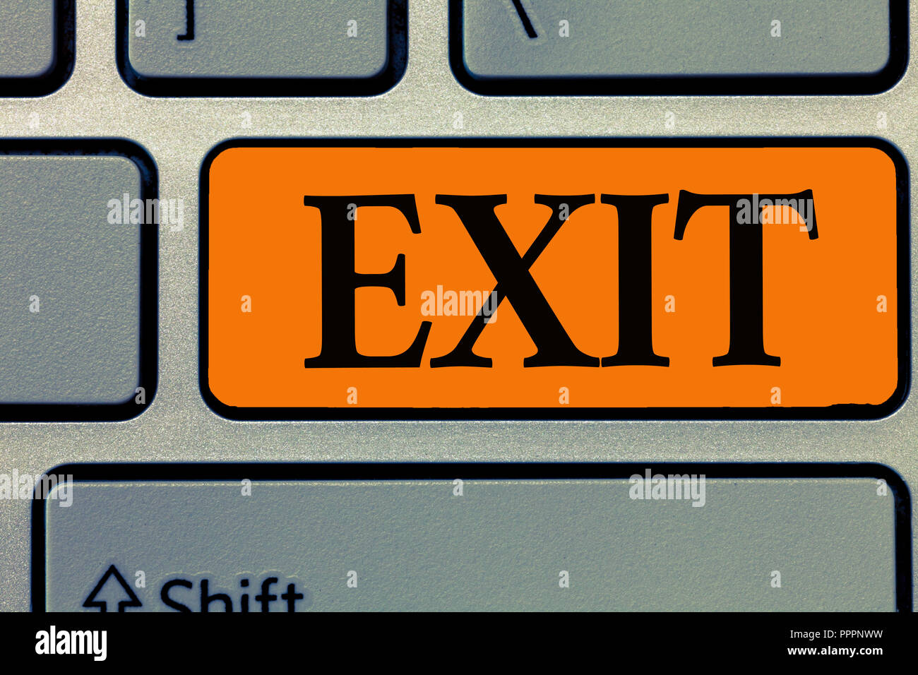 Word writing text Exit. Business concept for A way out Ramp where ...