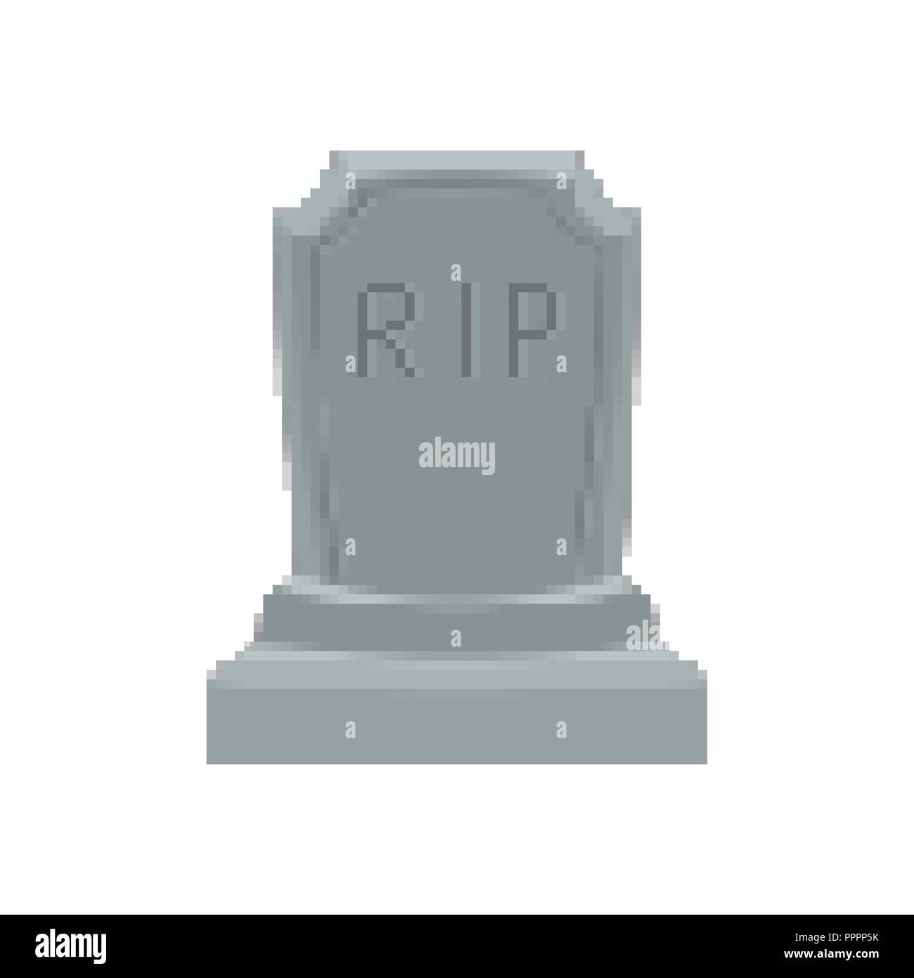 Gravestone pixel art. Tomb 8 bit. Grave Halloween. RIP Cemetery vector ...