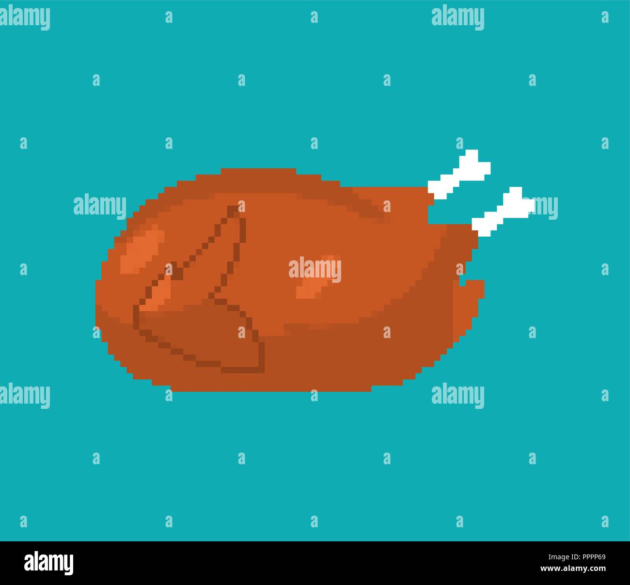 Turkey pixel art. Thanksgiving Day 8 bit. Vector illustration Stock ...