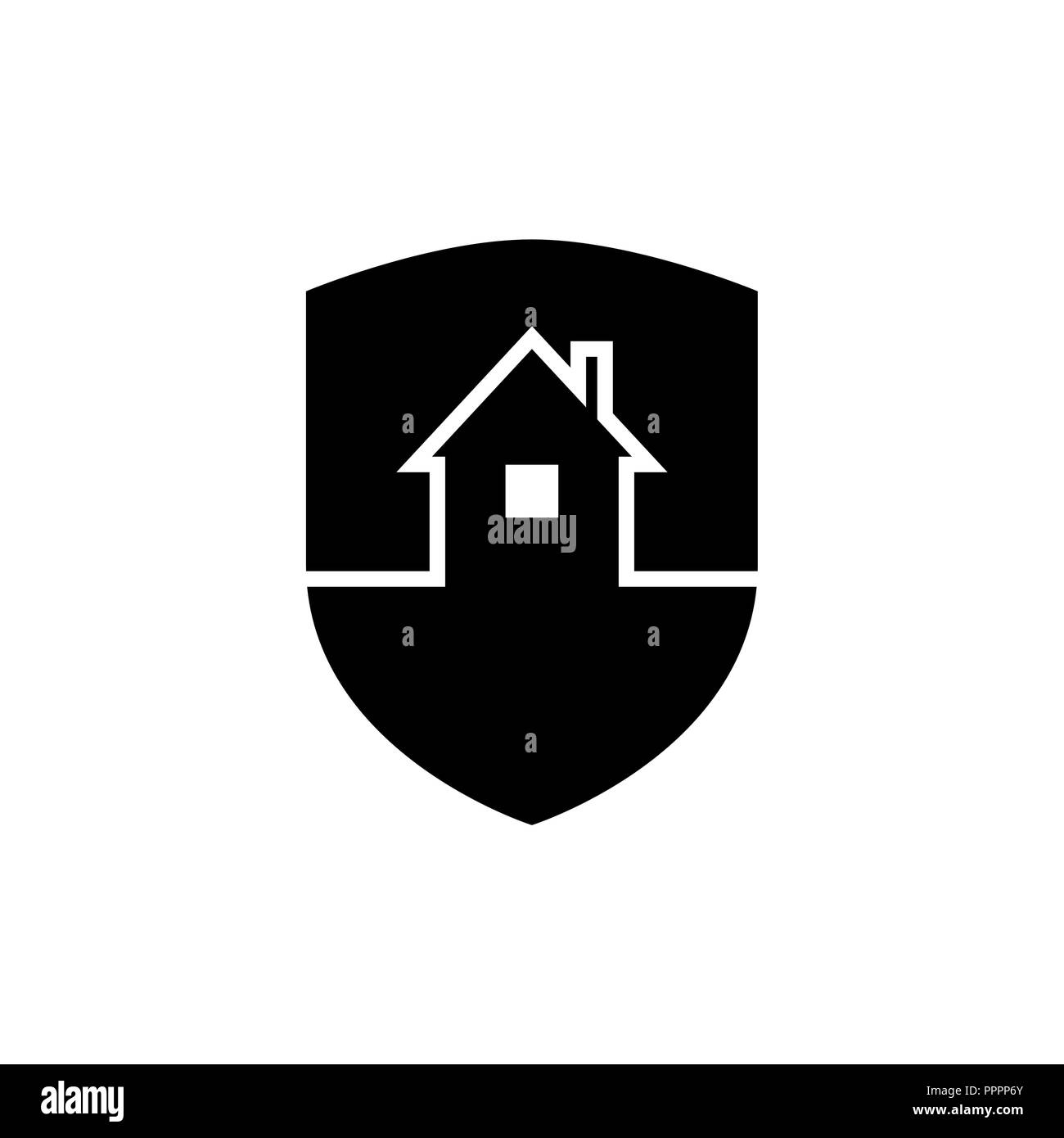Protection house symbol. Security house sign. Emblem security agency ...