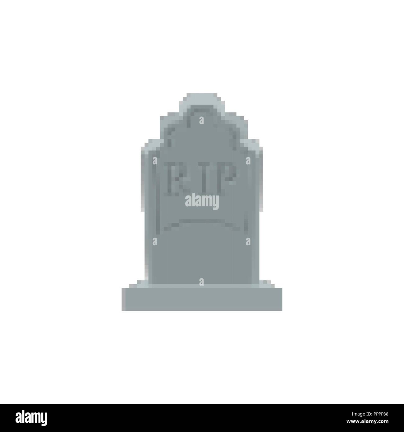 Gravestone pixel art. Tomb 8 bit. Grave Halloween. RIP Cemetery vector ...