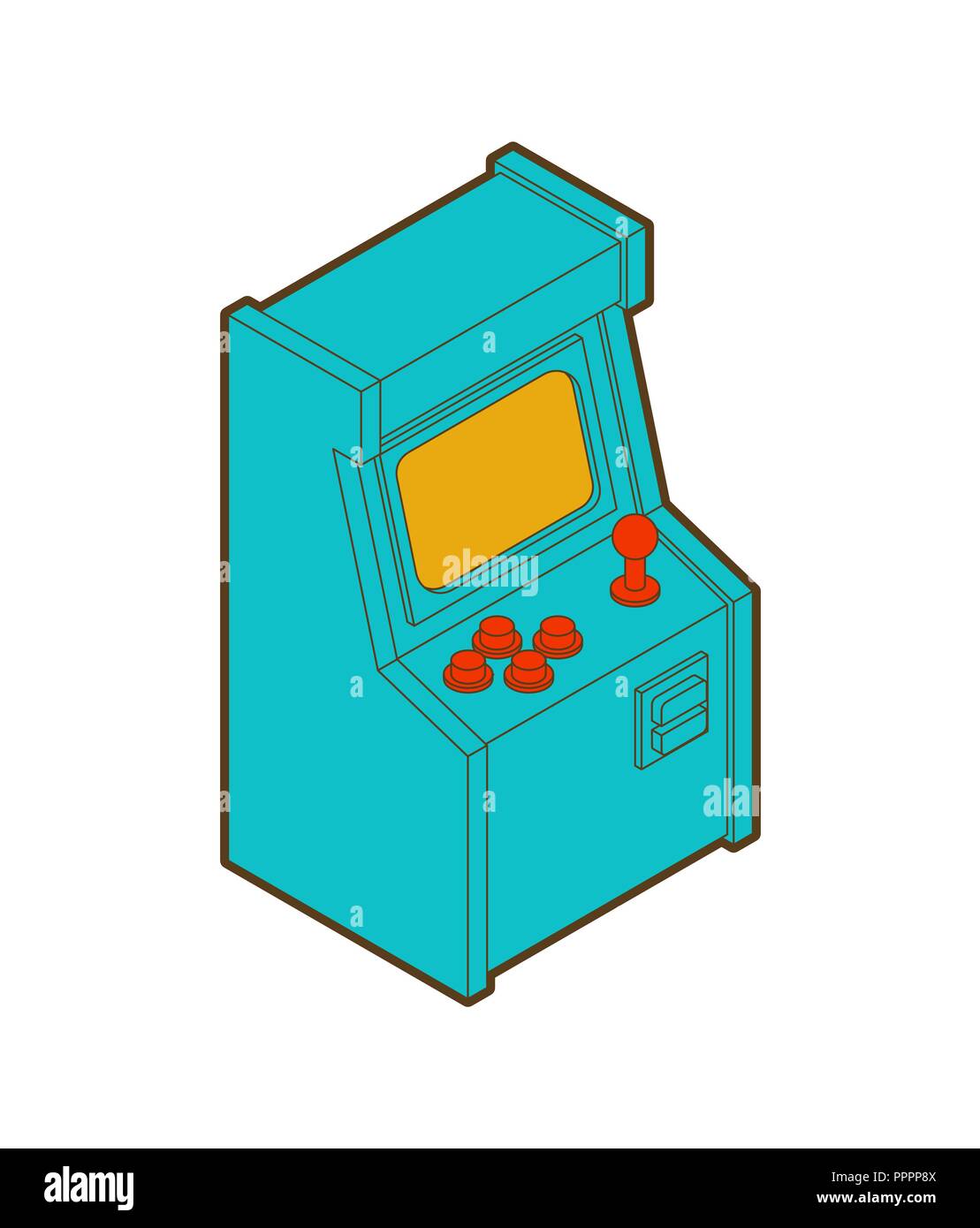 Old Arcade Machine Gaming. Retro Video Game play Stock Vector Image ...