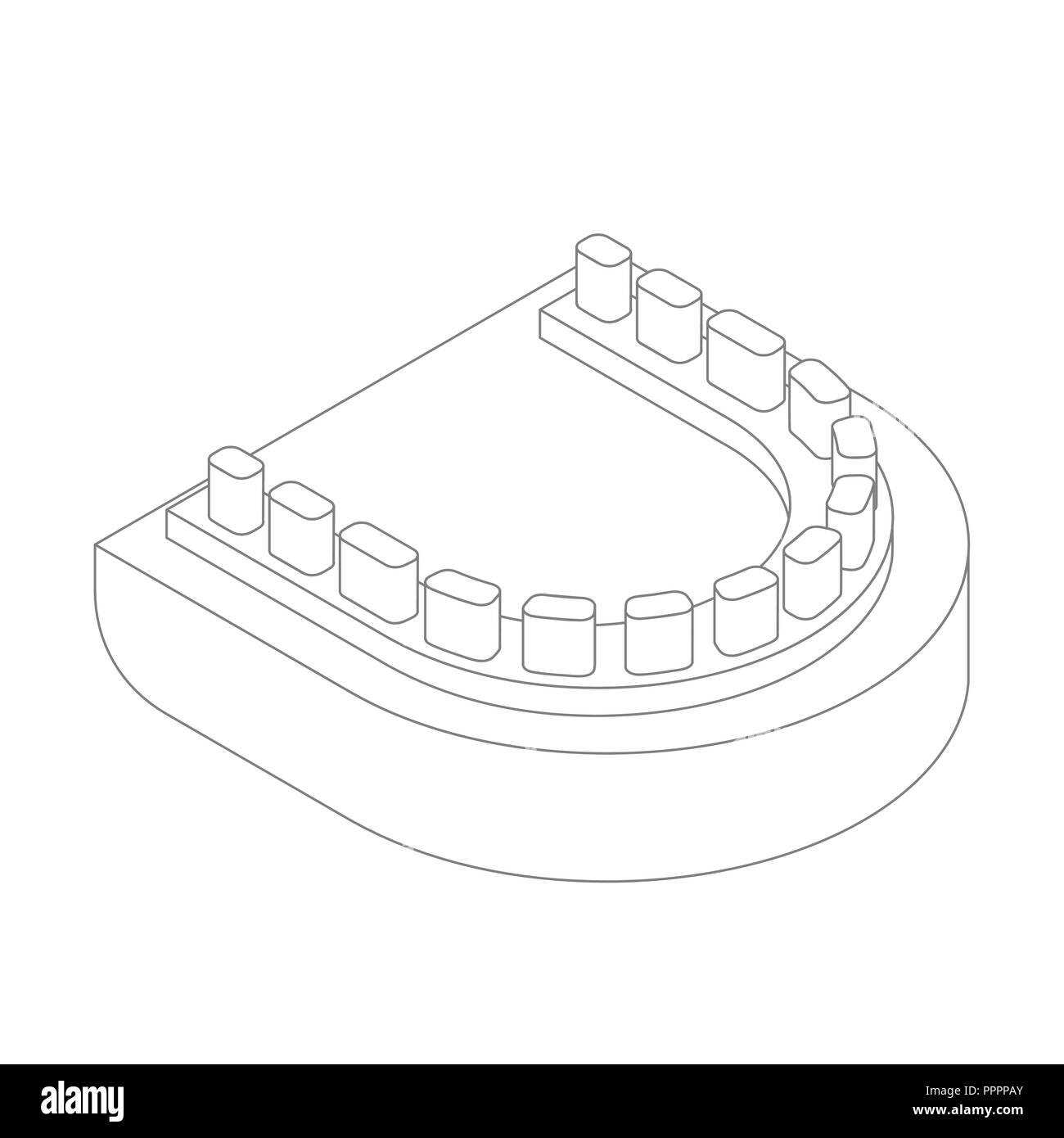 Gypsum jaw for dentist isolated. Cast of teeth. Dentist treatment ...