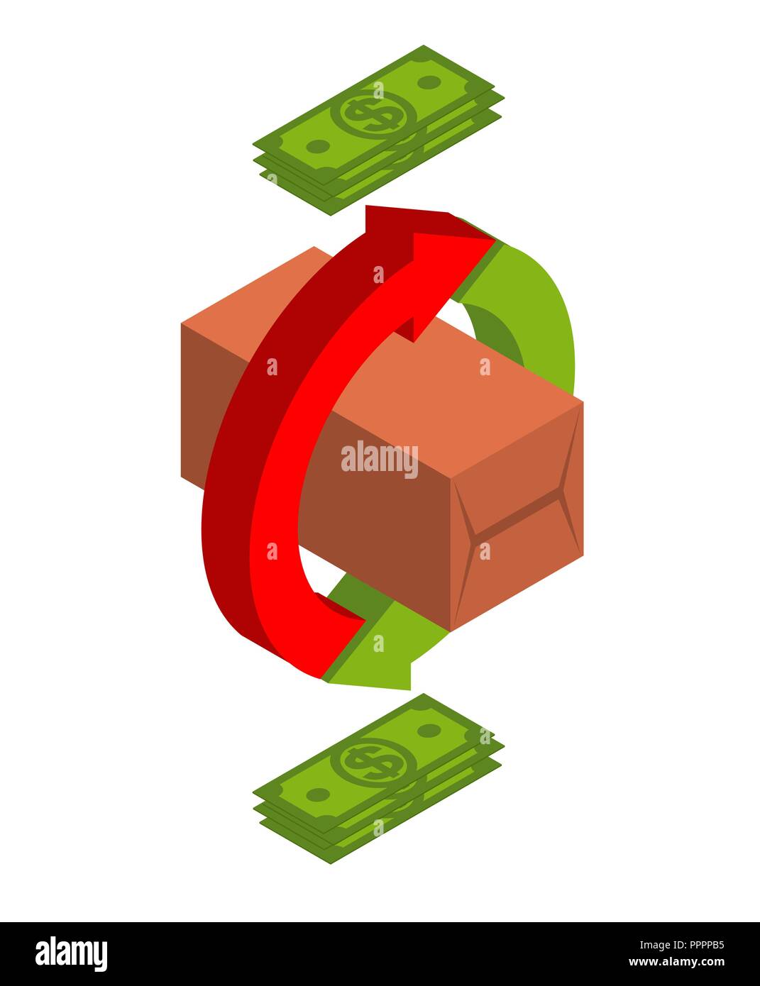 Exchange goods for money. Dollar and commodity. Financial relations ...