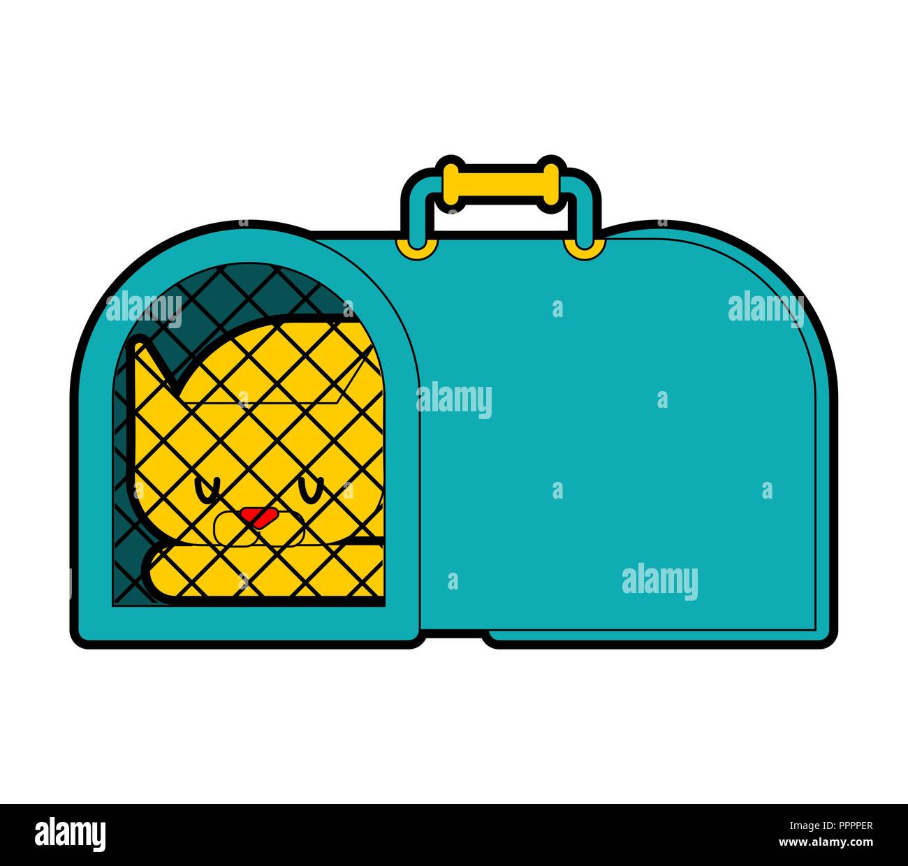 Cat transport box and pet. Carrying case Vector illustration Stock ...