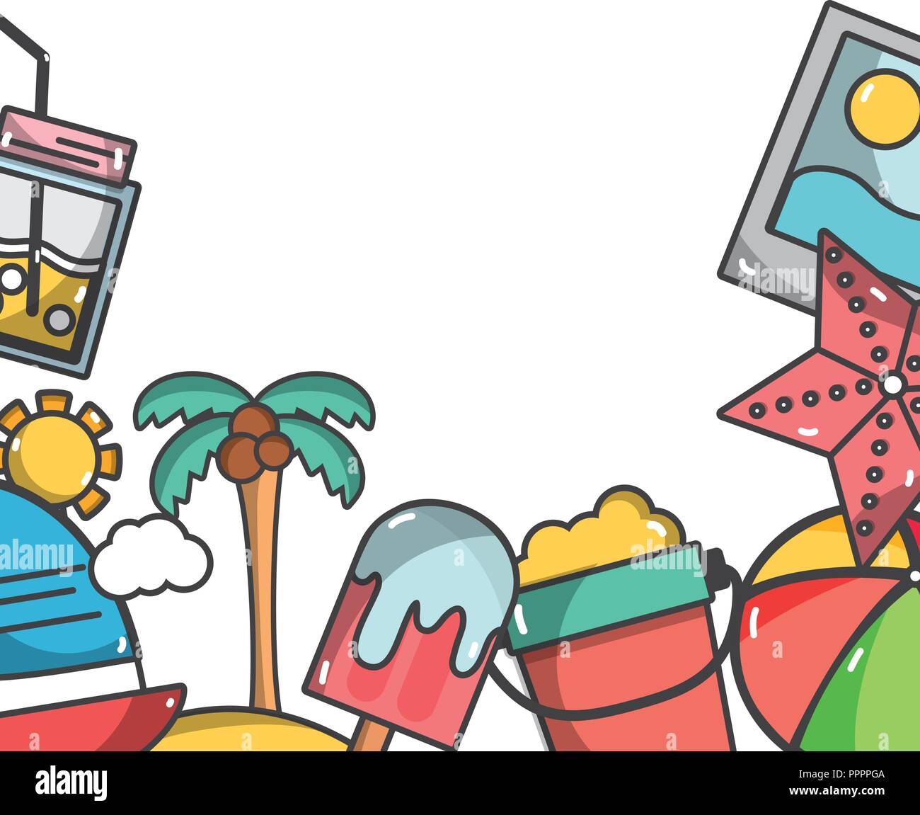 Summer frame cartoon Stock Vector Image & Art - Alamy