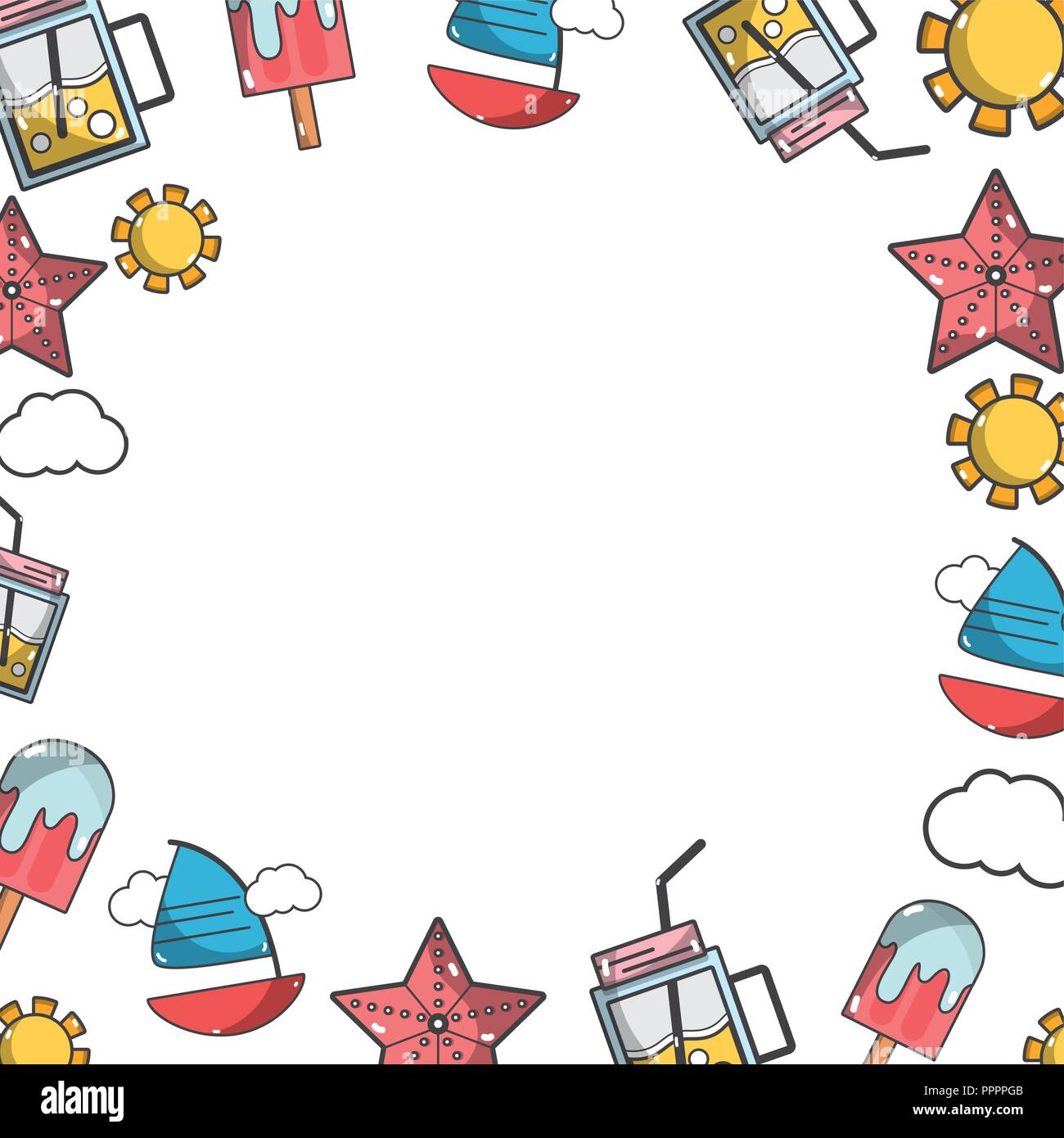 Summer frame cartoon Stock Vector Image & Art - Alamy