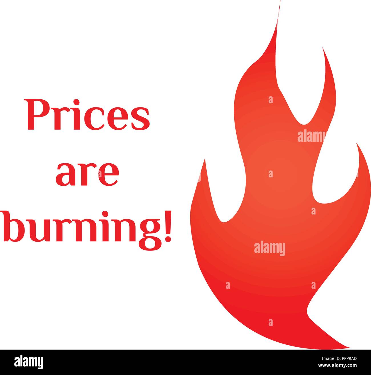 Vector illustration. Blue fire. prices are burning Stock Vector Image ...