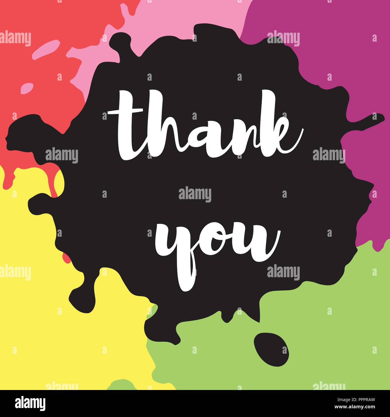 Vector illustration. thank you on abstract multicolored spots Stock ...
