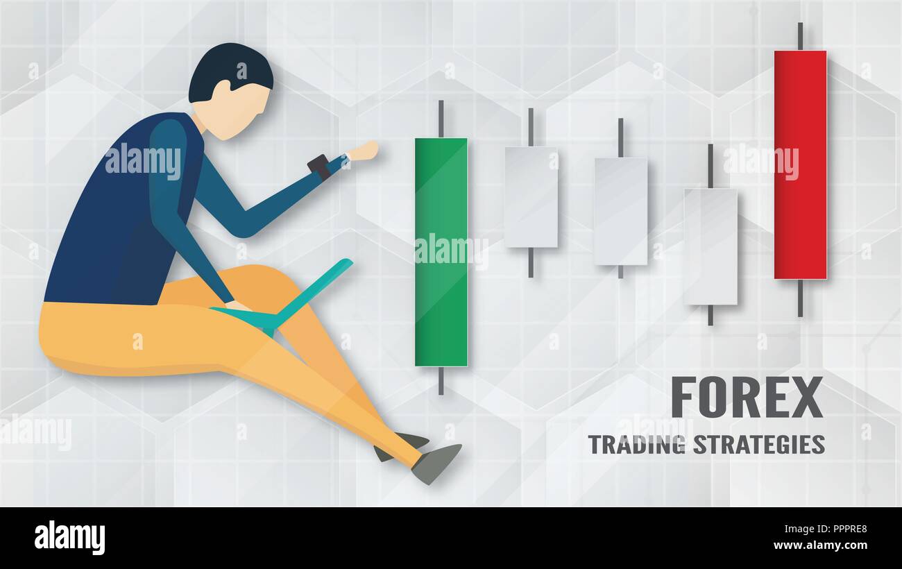 Forex trading strategy concept in paper cut and craft for business ...