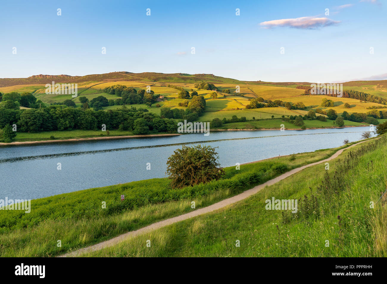 Peak District landscape at the Ladybower Reservoir near Bamford in the ...