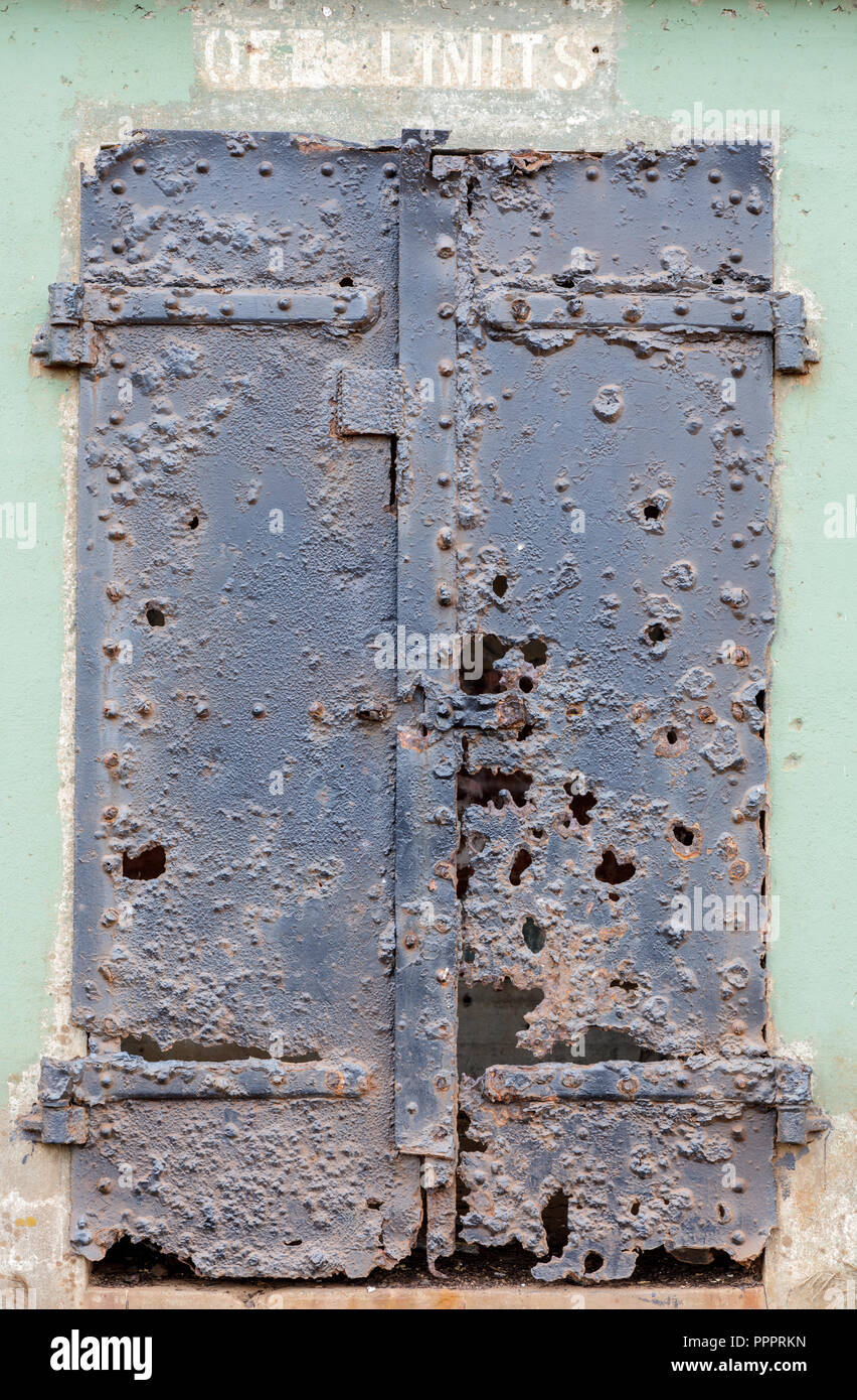 Ruins of an iron door at Battery Mendell, Fort Barry, Marin Headlands ...