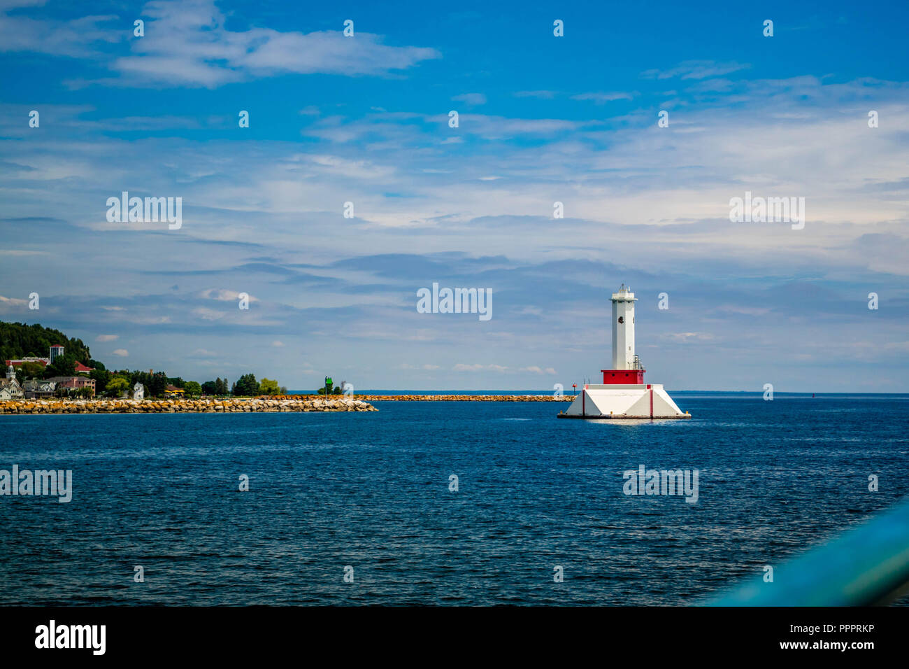 Round Island Lighthouse in Mackinac Island St. Ignace, Michigan Stock ...