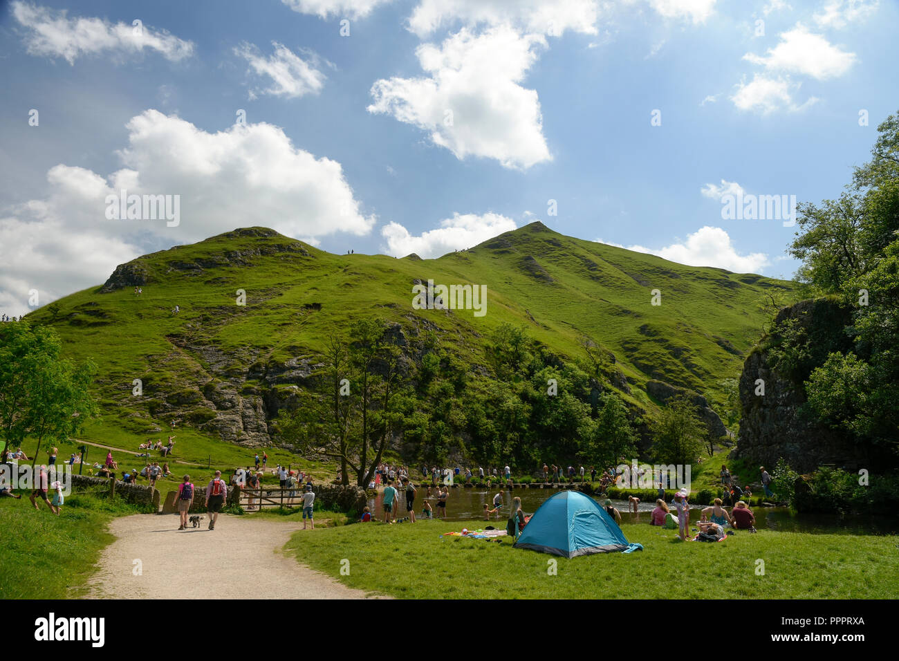 Dovedale a valley in the Peak District of England Stock Photo - Alamy