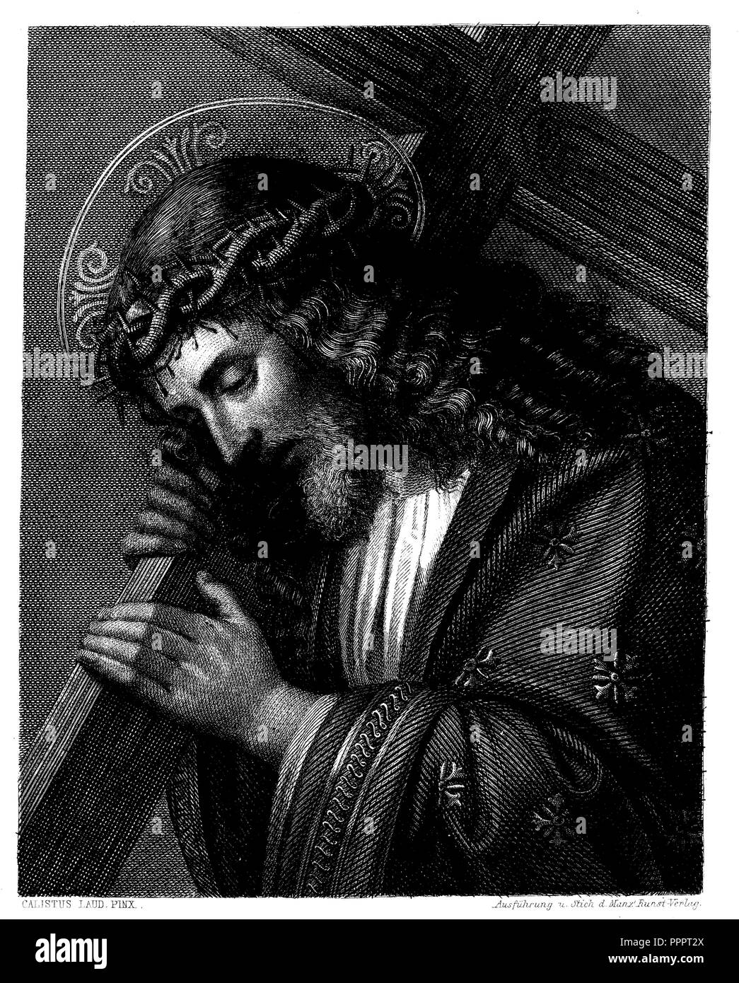 Jesus under the cross Black and White Stock Photos & Images - Alamy