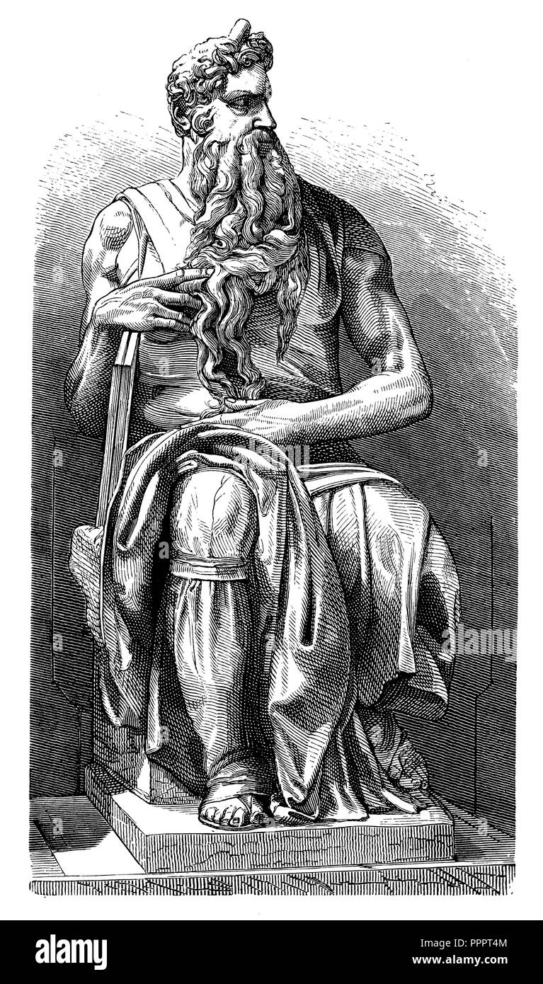 Moses by Michelangelo, Michelangelo 1887 Stock Photo - Alamy