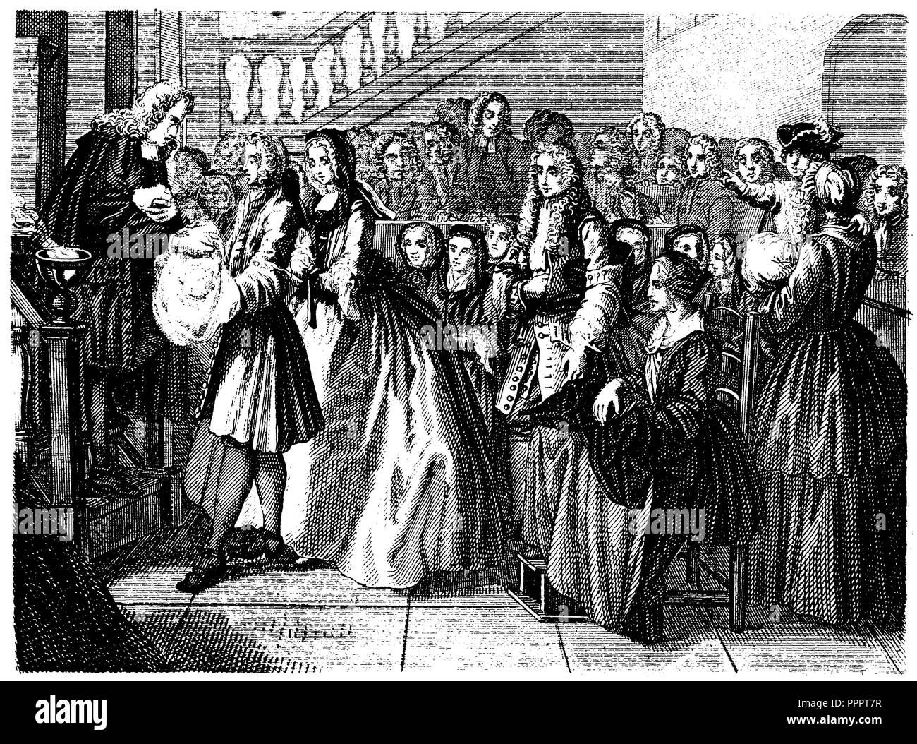 Church and worship: Reformed baptism (18th century Stock Photo - Alamy