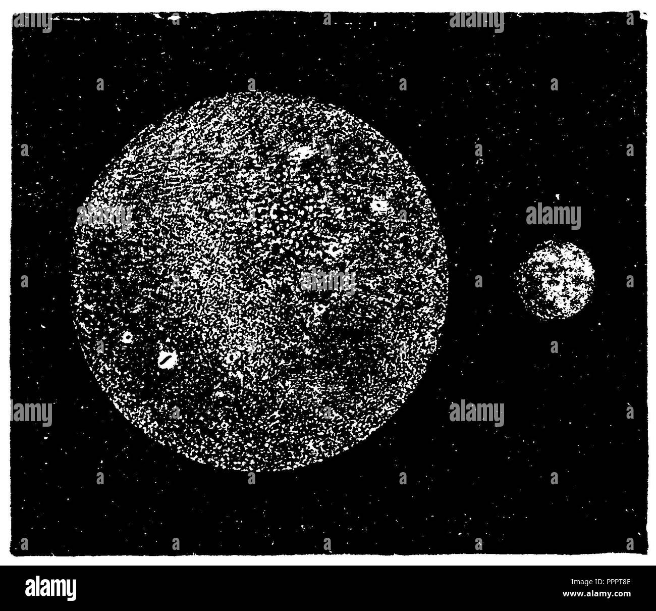 Neptune and earth in their true proportions Stock Photo - Alamy