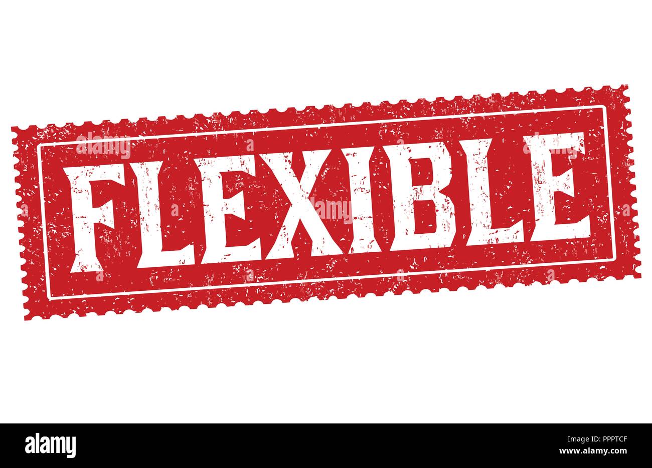 Flexible sign or stamp on white background, vector illustration Stock ...