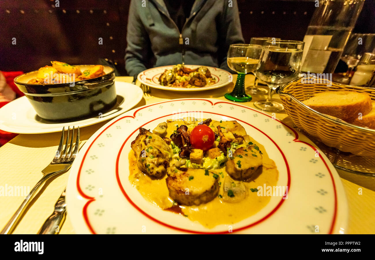 Le Pfifferbriader, German style restaurant, Strasbourg, France Stock ...