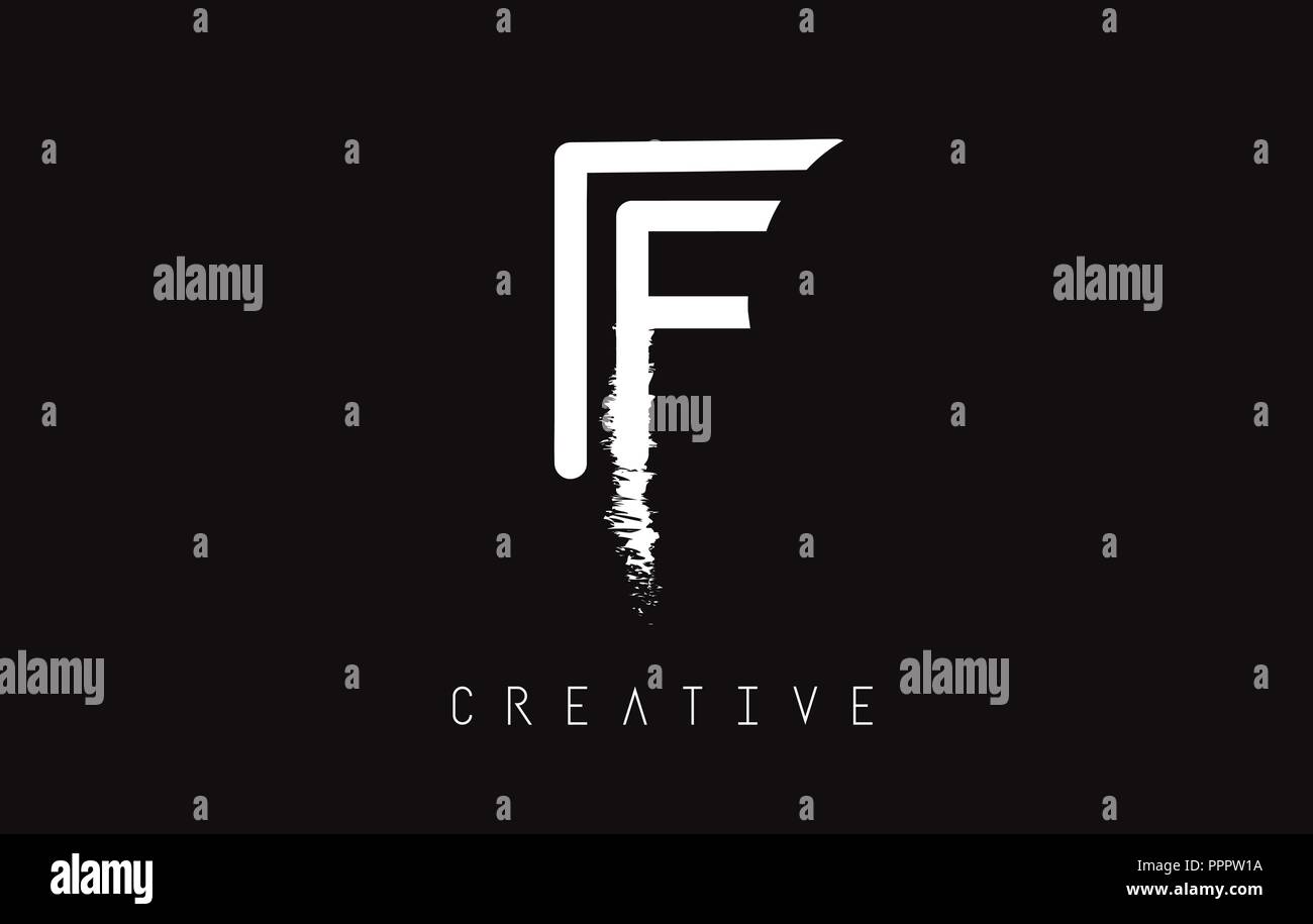 F Monogram Letter Design Brush Paint Stroke. Letter Logo with Monogram ...