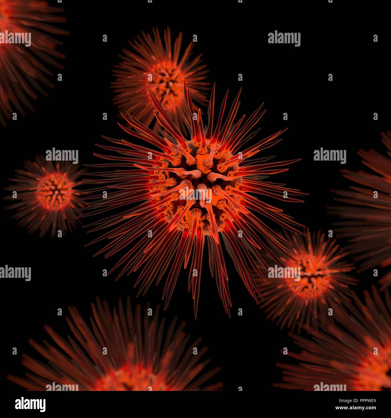 Red bacteria. 3D rendering Stock Photo - Alamy