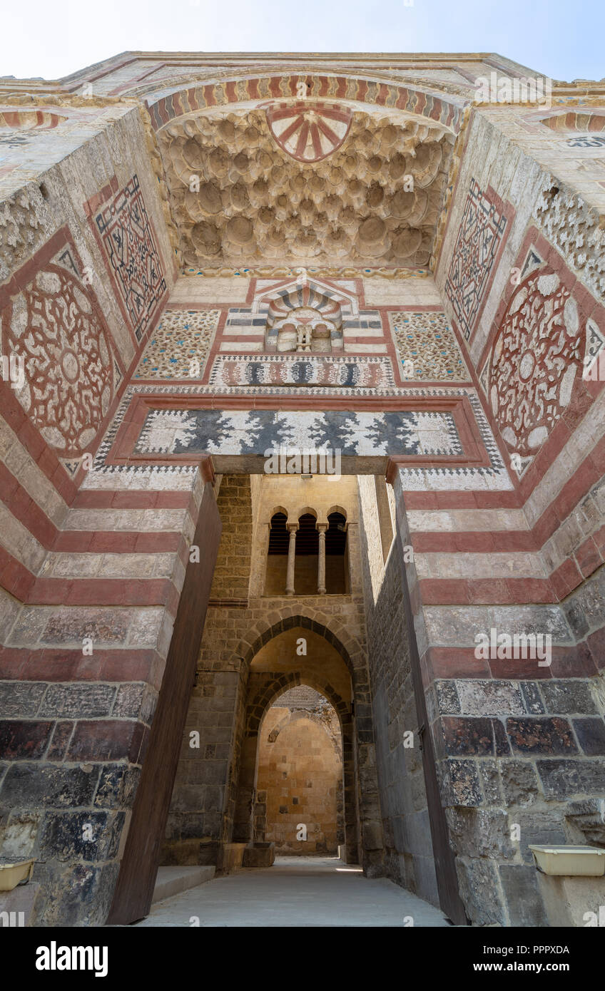 Exterior view of entrance of Al-Muayyad Bimaristan historic building ...