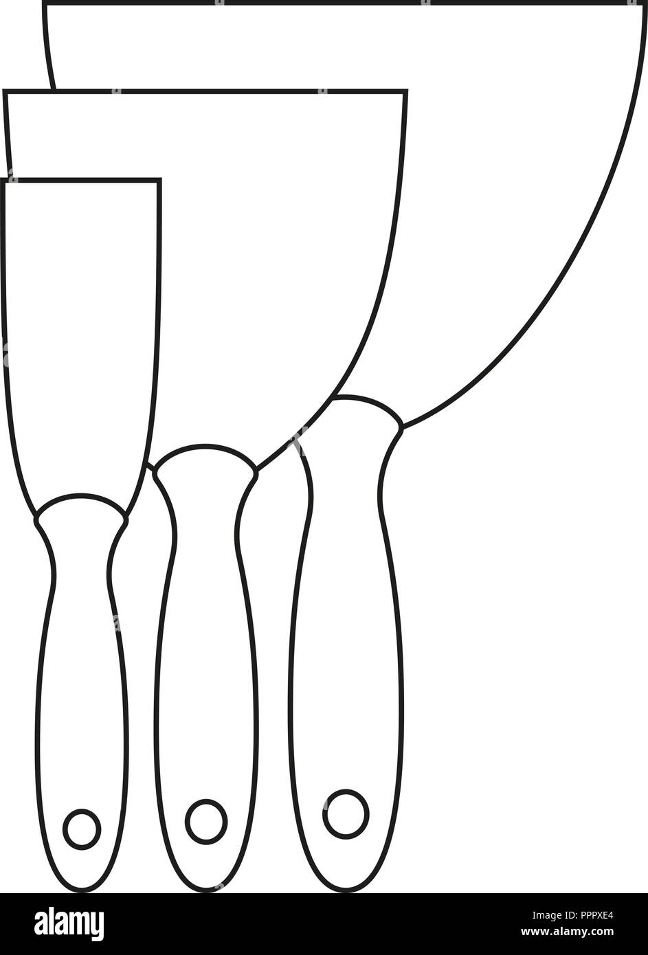 Spatula tool construction icon Black and White Stock Photos & Images ...