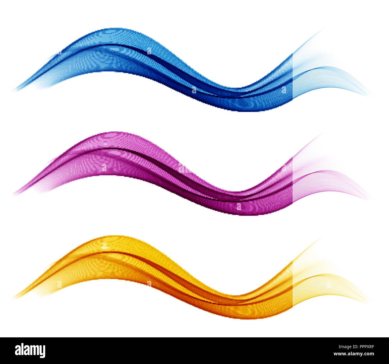 Set of Abstract vector flow transparent color wave Stock Vector Image ...