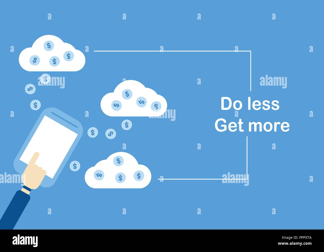 Vector illustration design in concept of "Do Less Get More". At the ...