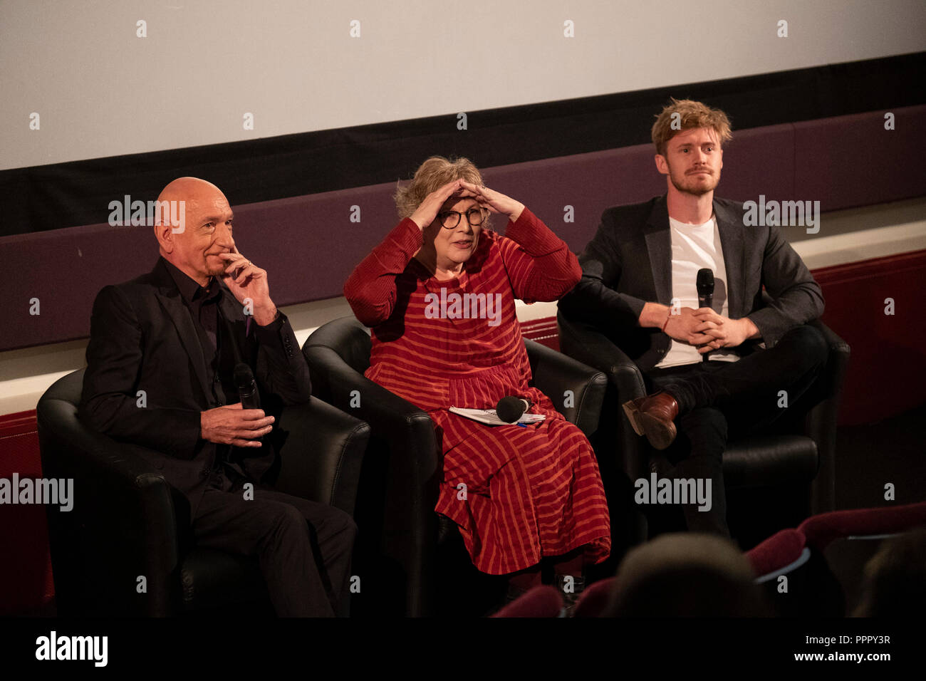 Sir Ben Kingsley, Angie Errigo and Matt Orton at the special screening ...
