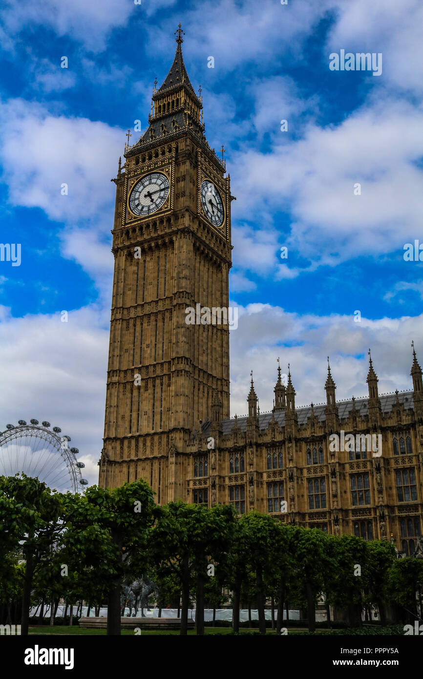 Big Ben and the London Eye in London England Stock Photo - Alamy