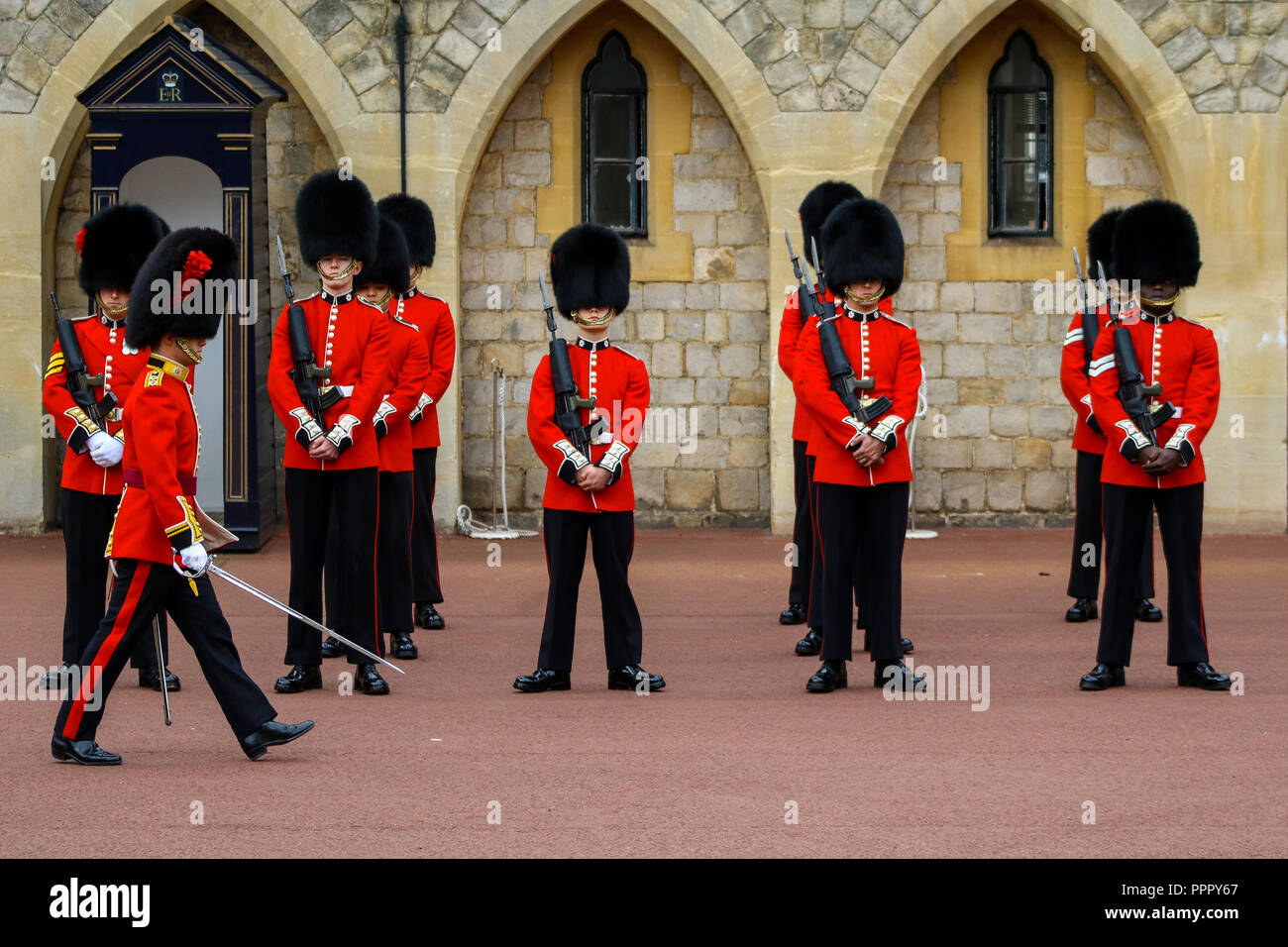 Changing of the Guard, Windsor Castle Stock Photo - Alamy