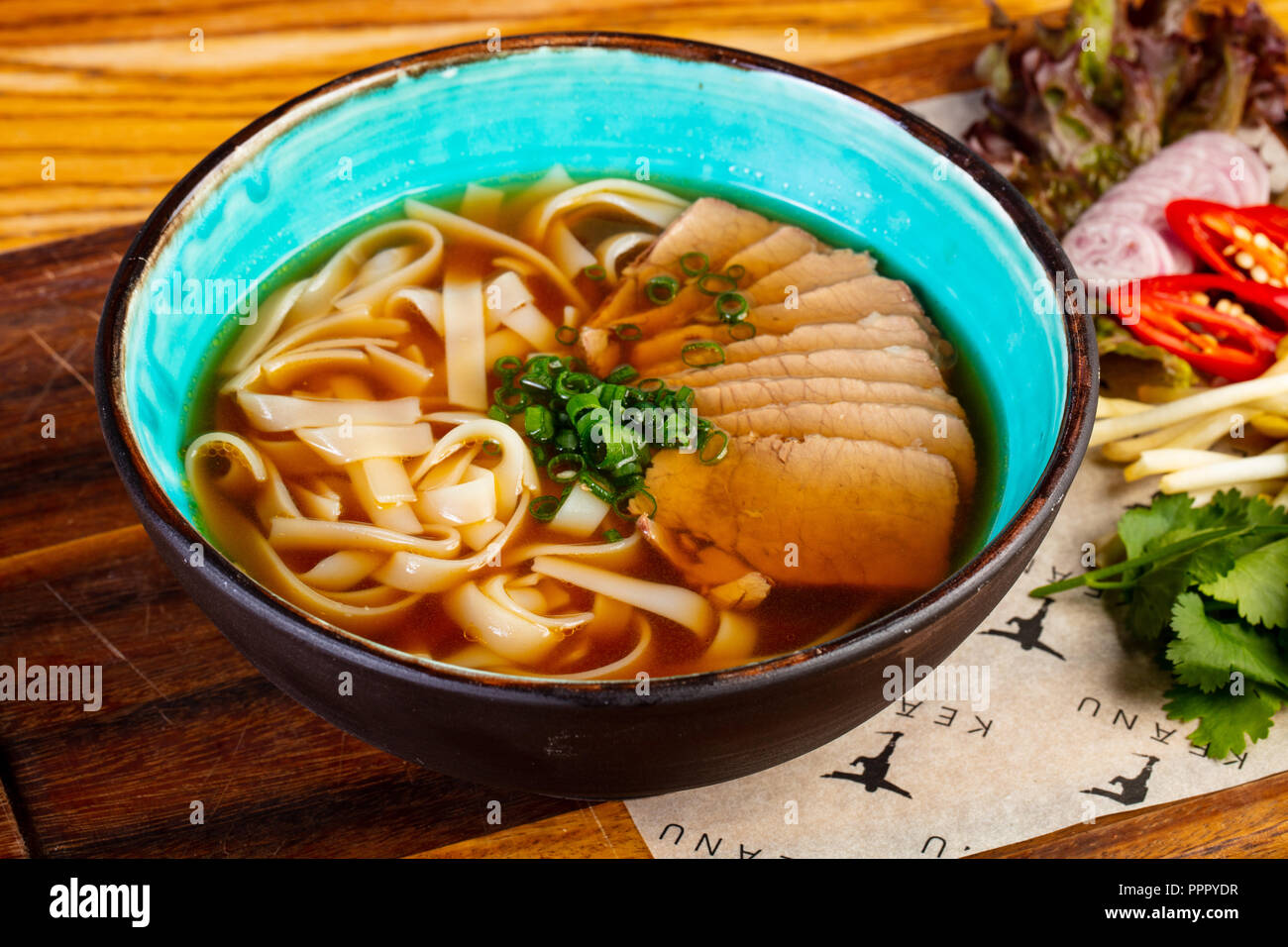 Vietnamese Pho Bo soup with beef Stock Photo - Alamy