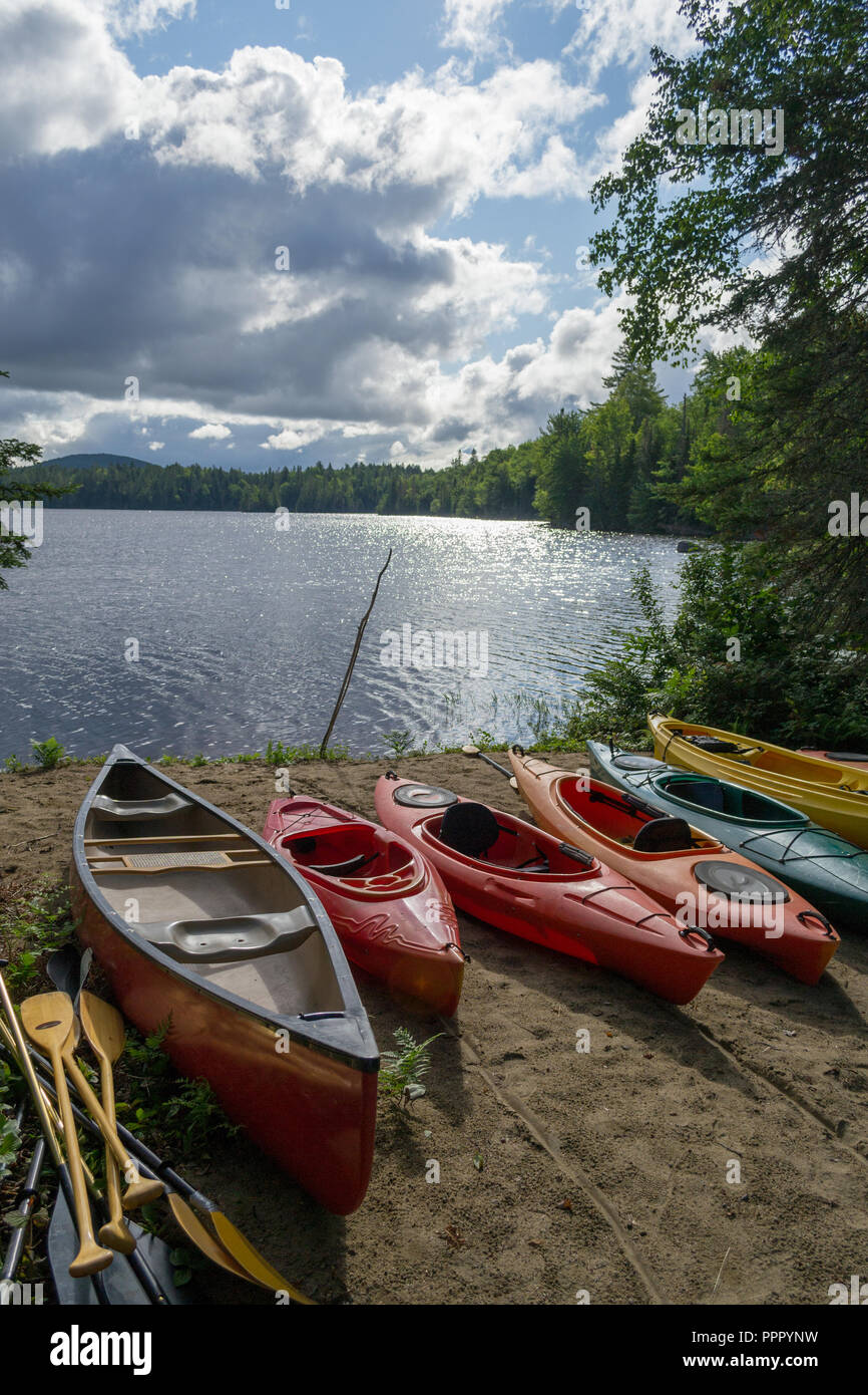 The Adirondack Mountains in NY state (USA) contain multiple lakes and ...