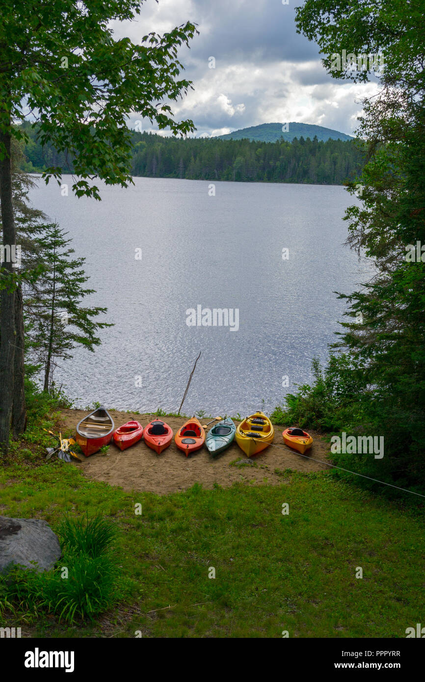 The Adirondack Mountains in NY state (USA) contain multiple lakes and ...