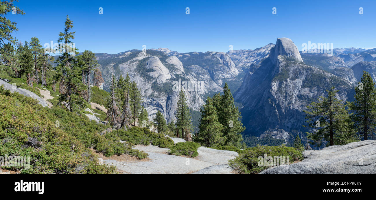 Glacier Point at Yosemite National Park offers breathtaking views of ...