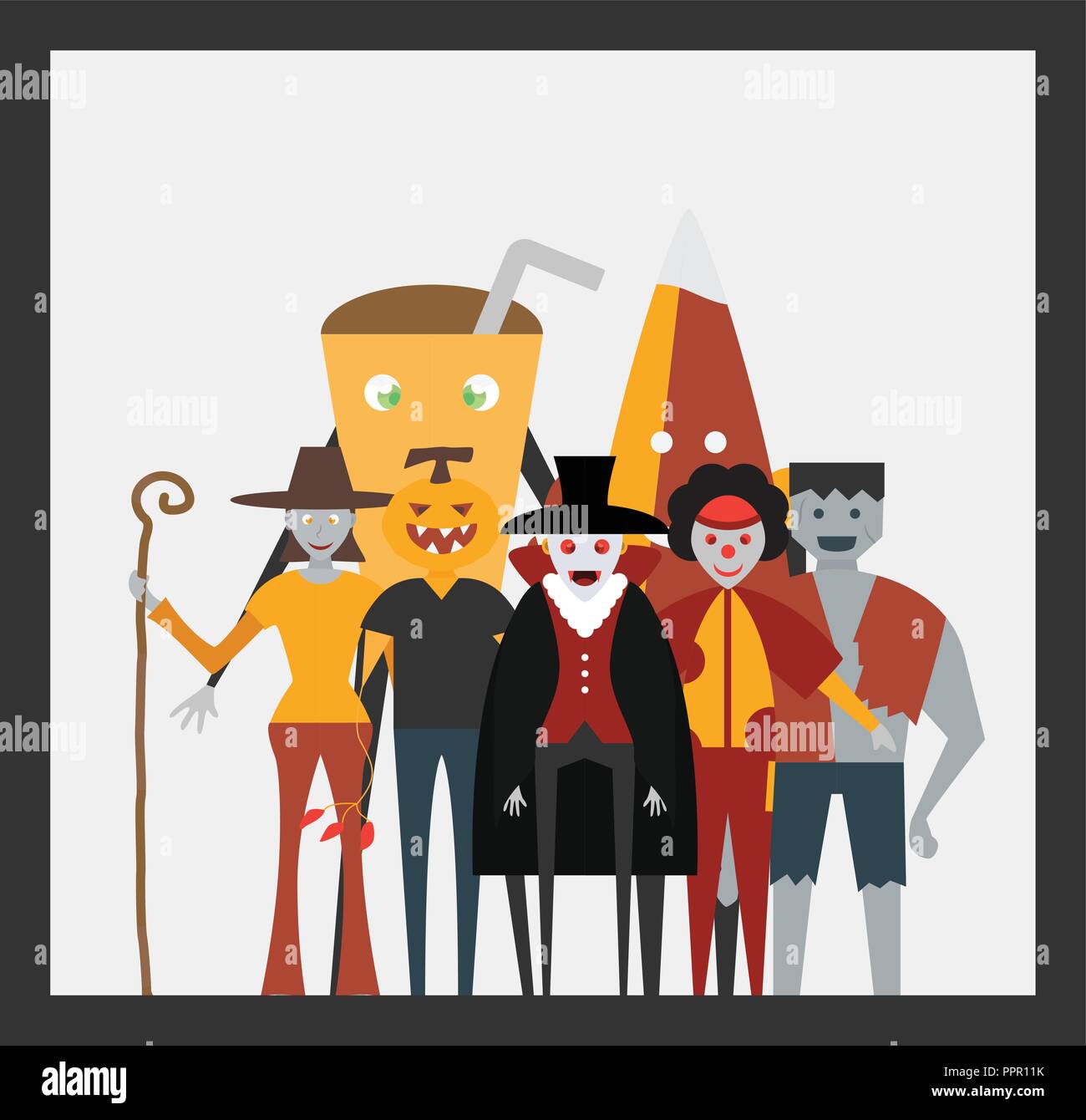 Minimal scene for halloween day, 31 October, with monsters that include ...