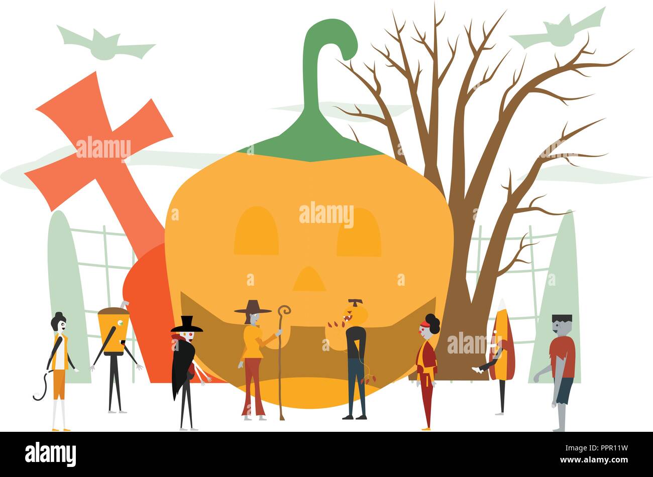 Ghost woman scene Stock Vector Images - Alamy